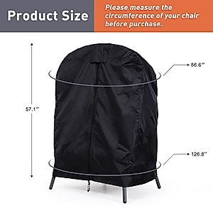 SUNCREAT Lawn Egg Chair Cover, Patio Furniture Cover for Indoor Outdoor Lounger, Black