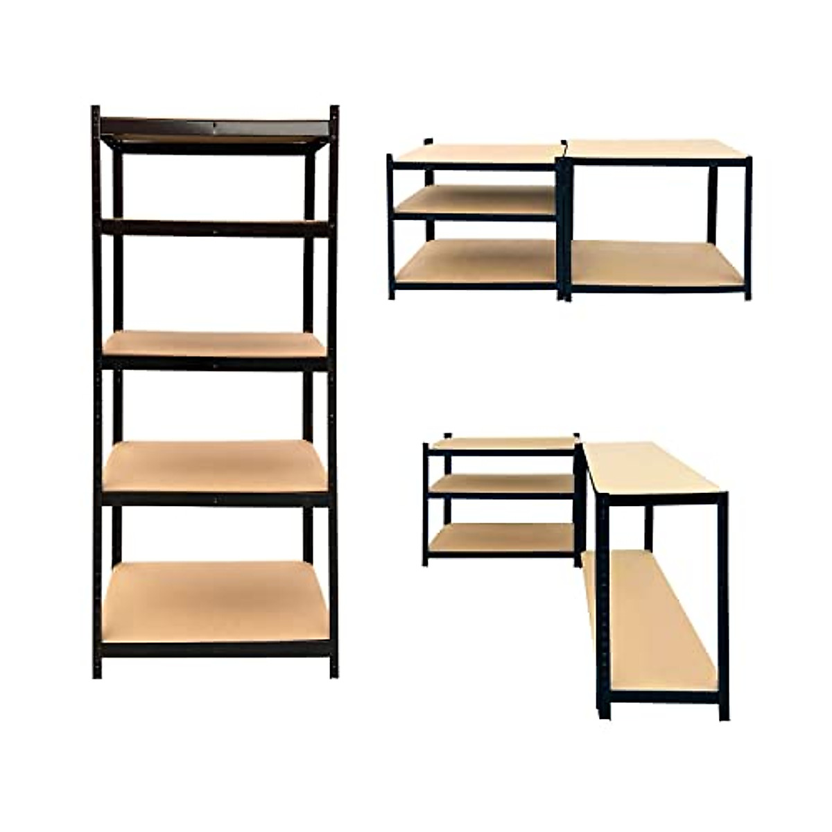 HSHa Steel Storage Rack, 5 Adjustable Shelves 800 kg Capacity (160 kg Per Shelf) Capacity, 170cm (75L x30W x168H-cm), Large Storage Space Multipurpose Storage Shelving Unit