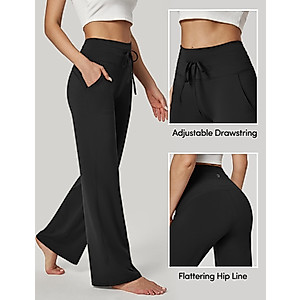 IUGA Wide Leg Yoga Pants for Women Sweatpants with Pockets Yoga Pants Flare Lounge Pants Loose High Waist Comfy Workout Dance