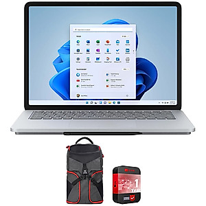 Microsoft A1Y-00001 14.4" Touchscreen Surface Laptop Studio Intel Core i7 16GB Memory 512GB SSD Bundle with 1 YR CPS Enhanced Protection Pack and Deco Gear Padded 15" Laptop Gaming Backpack