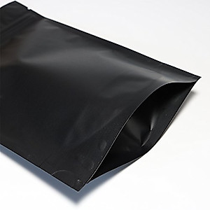 100 Black Metallic Mylar Zip Lock Stand Up Bags Pouches 12x18cm (4.7x7")