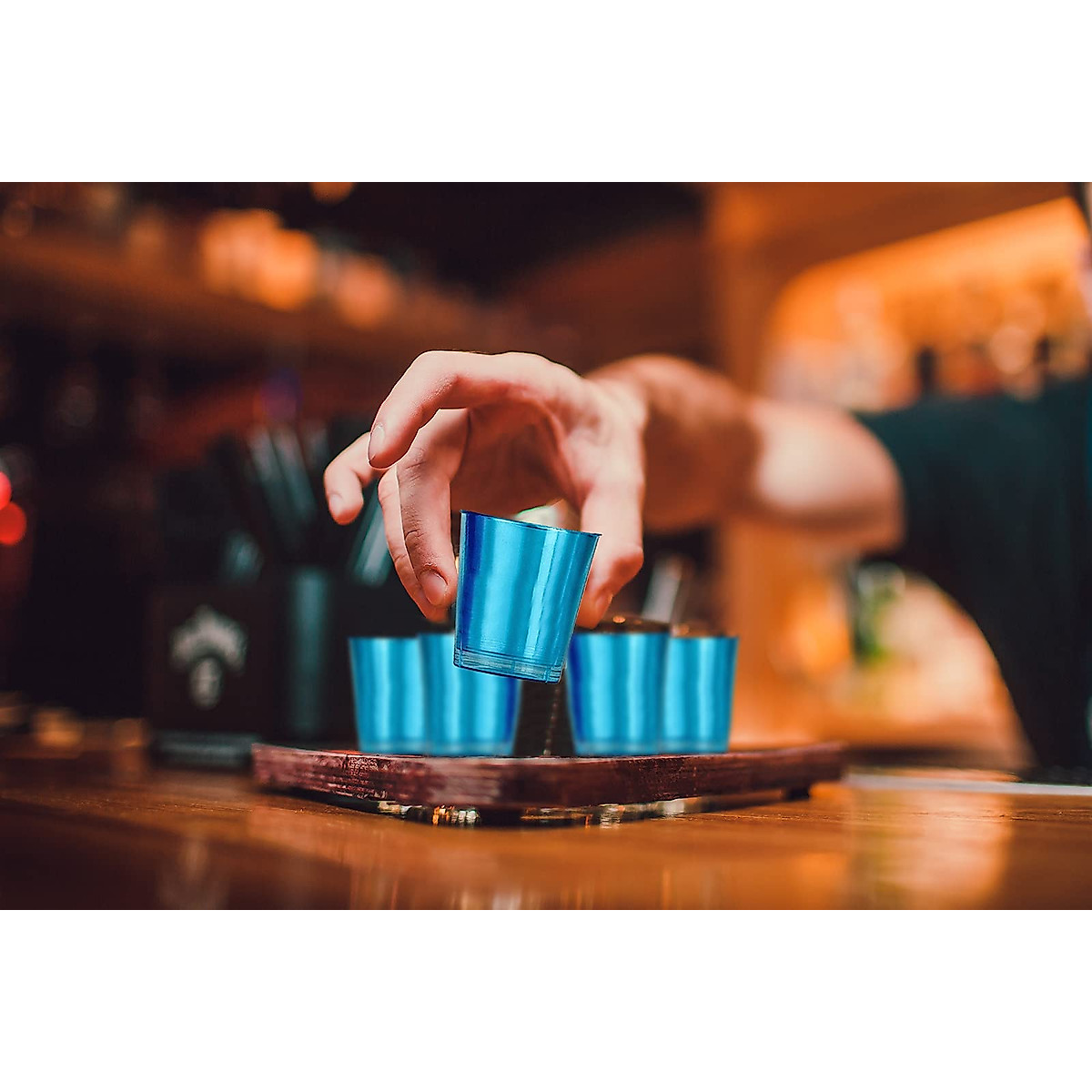 DecorRack 2 Oz Neon Shot Glasses, Plastic Shot Cup, Disposable Party Cups, Mini Cups Shot Glasses (48 Pack)