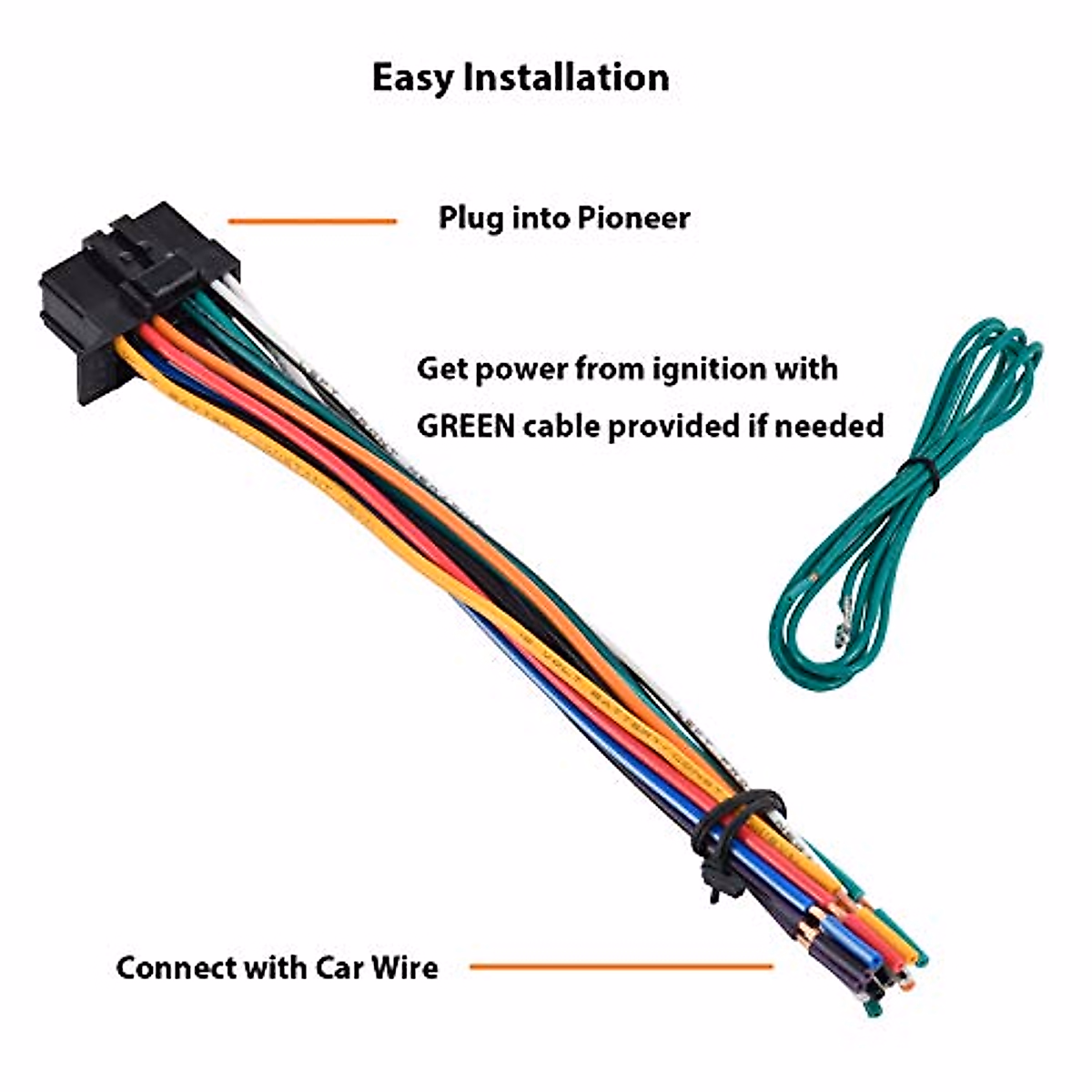 RED WOLF 16 pin Pioneer Wiring Harness Radio Stereo Connector Plug Cable for Aftermarket Radio Pioneer DEH AVH AVIC MVH FH SPH