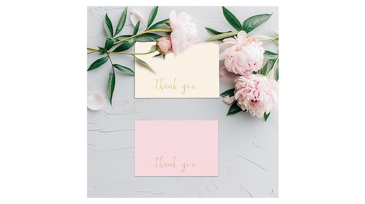 Elegant Pink Thank You Cards with Envelopes 20 Pack | Perfect for ...