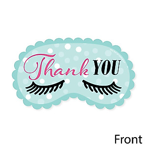 Big Dot of Happiness Spa Day - Shaped Thank You Cards - Girls Makeup Party Thank You Note Cards with Envelopes - Set of 12