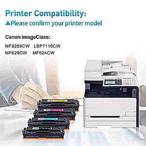 CLYWENSS Compatible crg-131 Toner Cartridges Replacement for Canon 131 131H Toner to use with MF8280Cw MF628Cw MF624Cw LBP7110Cw Laser Printer (Black, Cyan, Magenta, Yellow, 4 Pack)