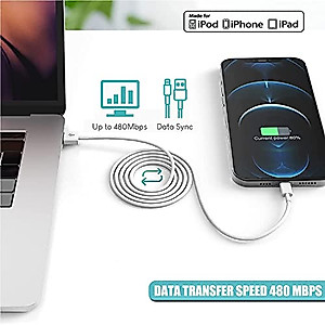 Apple MFi Certified iPhone Charger,2 Set 3.3FT Lightning Cable with USB Plug Fast Charging Cube High Speed Data Sync USB Cable Compatible with iPhone 11/12/13 Pro Max/XS/XR/X/8/7/Plus/6S/SE/iPad