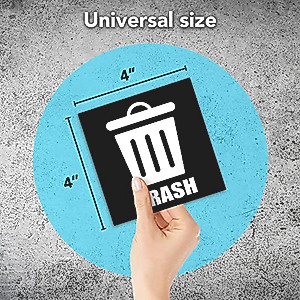 2 PCs Trash Sticker 4"x4" - Trash and Recycling Stickers for Trash Can - Waste Management Sticker - Trash Can Stickers - Trash Recycle Stickers for Trash Bins - Trash Stickers Bins - Trash Sign