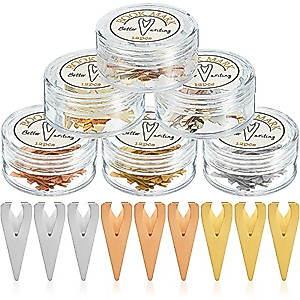 6 Boxes Metal Bookmarkers Book Darts Tin Stainless Line Markers Book Darts Line Book Markers for Readers Students, 12 Per Box (Silver, Gold, Rose Gold)