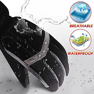 Rabbitroom USB Heated Gloves for Women Men Rechargeable Waterproof Cold Weather Arthrithis Gloves Touchscreen Thick Cotton Heated Gloves Design for Winter Gift Motorcycle Skiing Hunting WorkingCycling