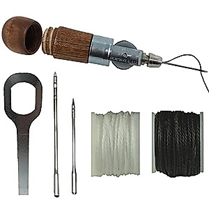 Repair Stitch Tool | Sewing Awl for Bounce Houses, Inflatables, Tarps, Leather, Thick Fabric, Shoes, Bags, Belt, Upholstery Repair Kit & Crafts Leather Stitching - MADE IN USA – PROFESSIONAL HEAVY DUT
