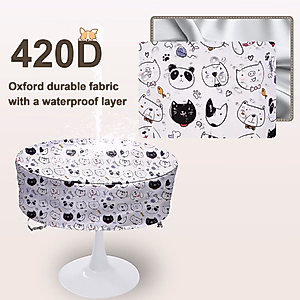 Patio Coffee Table Cover,30 Inch Outdoor Round Table Cover Waterproof, Round Patio Furniture Cover for All Weather Resistant - 30 x 20 Inch