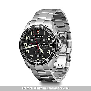 Victorinox Fieldforce Chrono Black Dial Stainless Steel Bracelet Watch 42mm - 241855