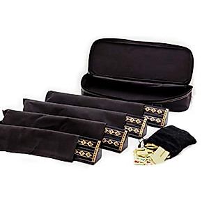 Wooden Mosaic Inlaid Oval Rummy Game Set - Wooden Rummy Cube Black veneered