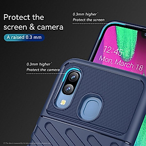 DFTCVBN Phone Case for Galaxy A40 Case, Samsung A40 SM-A405F Case with Screen Protector, Military Grade Shockproof Rugged Shield Anti-Scratch Soft TPU Back Cover Cases for Samsung Galaxy A40 blue