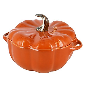 staub La Cocotte Special Shape 40511-555 Pumpkin Cocotte 5.1 inches (13 cm) Ceramic Heat Resistant Storage Container, Microwave Safe