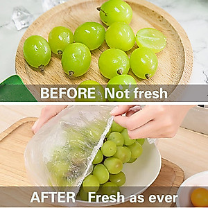 200pcs Fresh Keeping Bags, Plastic Sealing Bags Food Cover, Elastic Stretch Adjustable Bowl Lids, Universal Kitchen Wrap Seal Caps for Leftover And Meal Prep