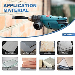 FASTORS Dry Diamond Drill Bit Set,10-Pack Diamond Core Drill Bits for Tile Ceramic Marble Granite Glass Brick Stone,1/4 Hex Shank Size 6,8,10,12 mm