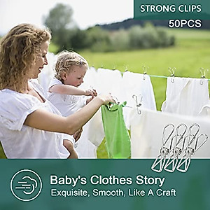 50PCS Clothes Pins Heavy Duty Outdoor, clothespins for Hanging Clothes, Laundry Cloths pin Clips Clothes pin Clothespin Close Clothing pins Snack for Food Bag (Small Size Clothespin)