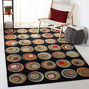 SAFAVIEH Soho Collection 3'6" x 5'6" Black/Multi SOH921A Handmade Modern Abstract Premium Wool Area Rug