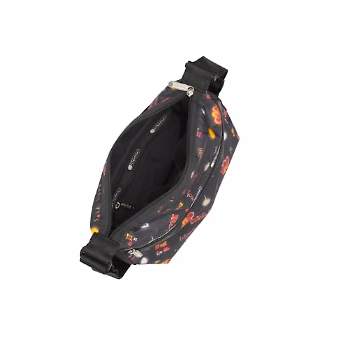 LeSportsac Stay True Small Hobo Crossbody Handbag, Style 3709/Color E481, Empowering Pop Art Style Words w Tie-Dye Effect: Be You, Stay True, Shine, Self Love Club + Colorful Hearts