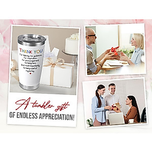 Palorix Thank You Gifts for Teachers Women - 20 oz Stainless Steel Insulated Coffee Tumbler with Lid - Teacher's Day Christmas Birthday Inspirational Appreciation Gifts for Teachers Friends Boss