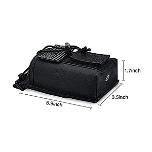 Molle Radio Pouch Radio Holster Tactical Radio Holder Duty Belt Accessories Military Heavy Duty Radio Bag for Two Ways Walkie Talkies Adjustable Storage with 1 Pack Patch(Black)