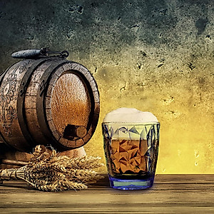 Topsky 10 oz Plastic Water Tumblers | Set of 4 Transparent Unbreakable Drinking Glasses Clear Acrylic Reusable Juice Wine Cups for Home Picnic Party, Dishwasher Safe, Stackable (Blue)