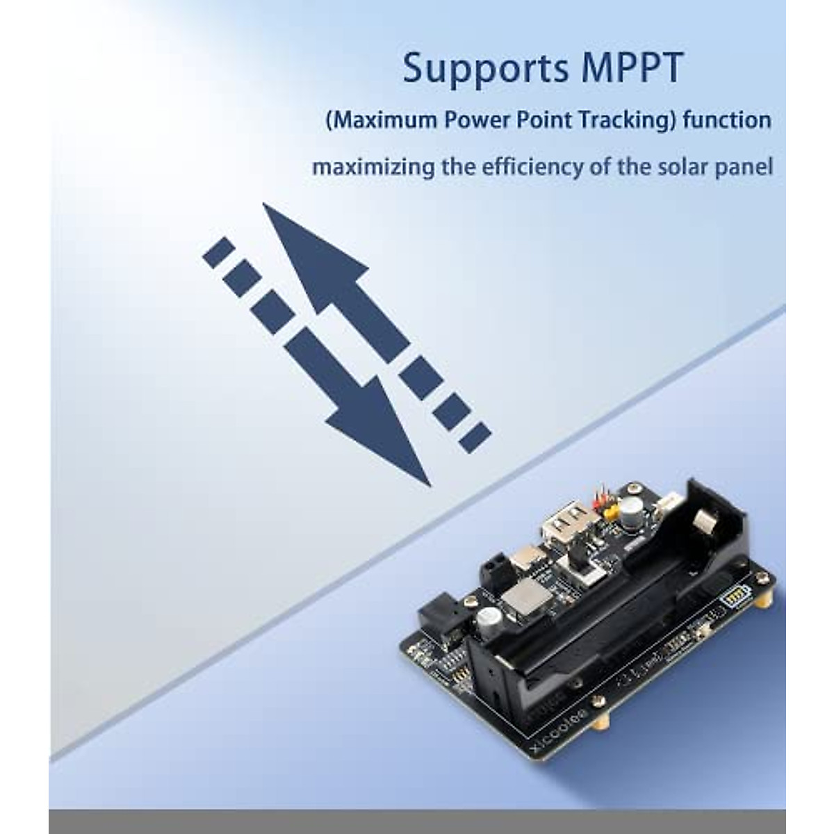 xicoolee Solar Energy/Power Manager Module, Solar Power for 5V-24V Solar Panel, Supports Solar Panel or USB Port Battery Charging