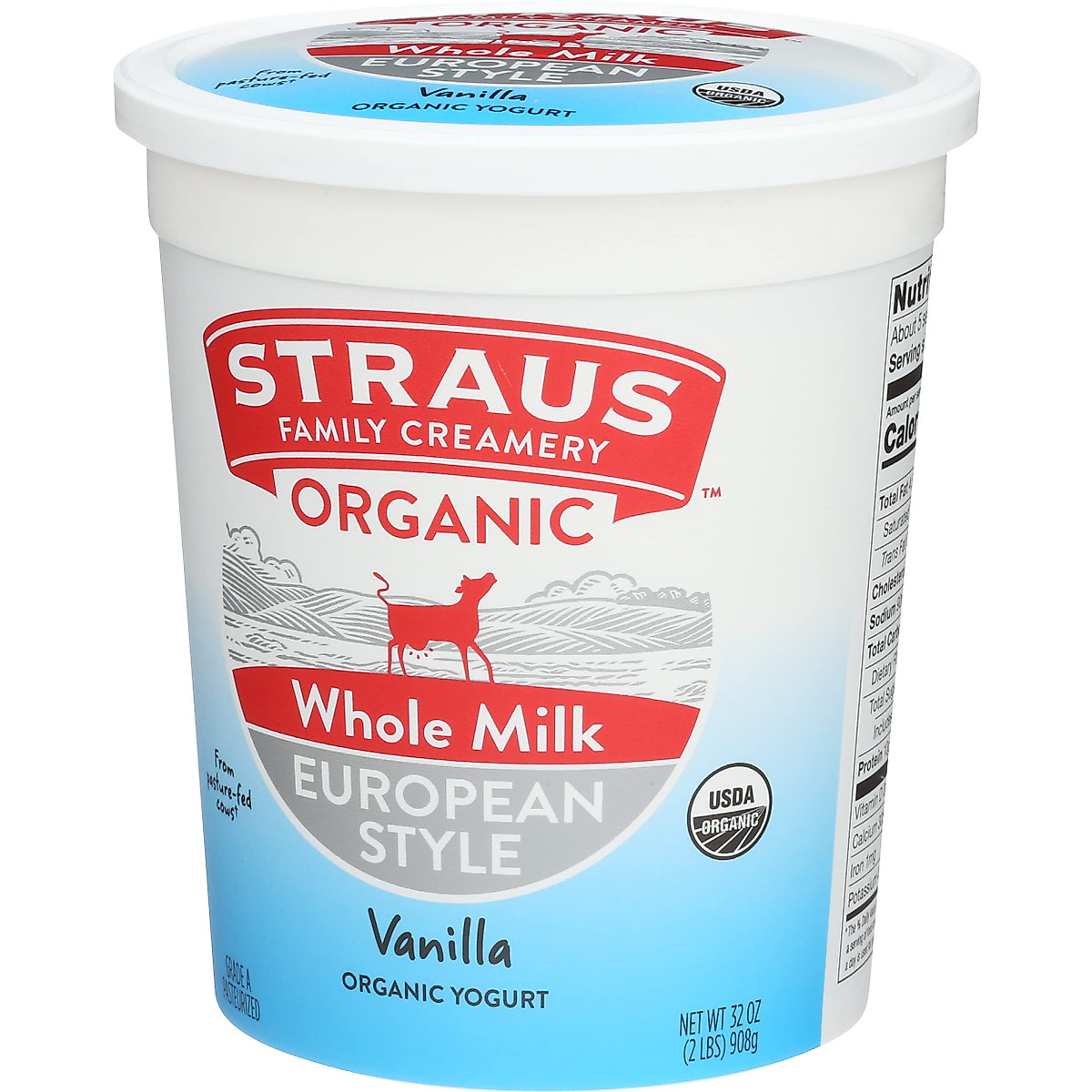 Straus Family Creamery, Organic Vanilla Whole Milk Yogurt, 32 oz