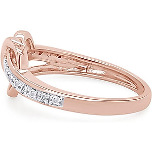 AFFY Sterling Silver Diamond Heart Ring (1/20 cttw, I-J Color, I3 Clarity)