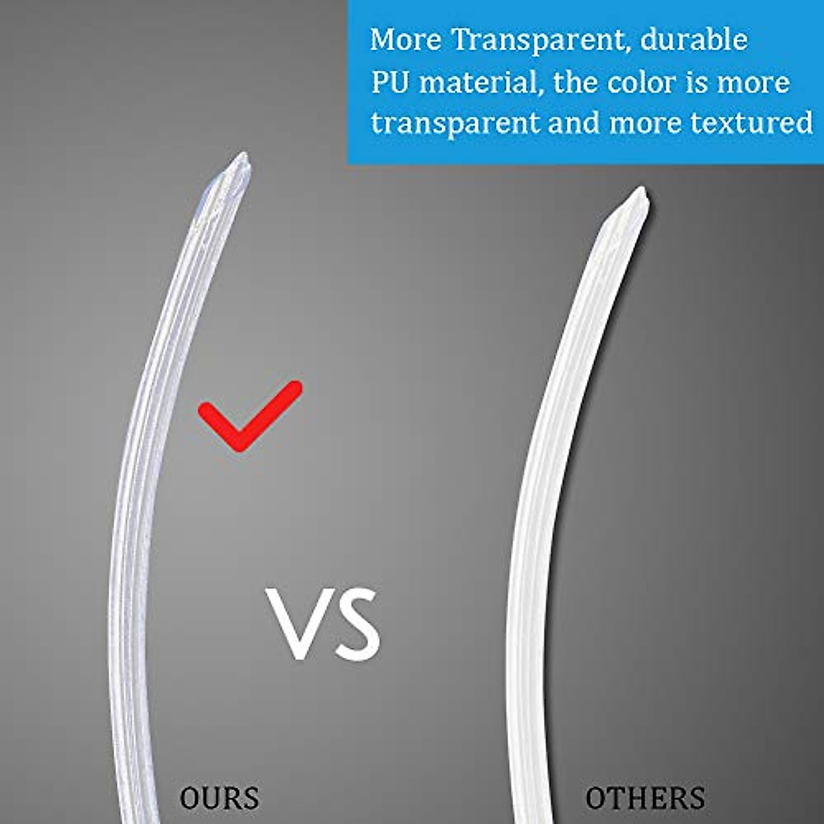 ZRDR Airline CO2 Tubing 16.4 Feet PU Aquarium CO2 Pressure Proof Tubing Trachea with Check Valves, Suction Cups, Soft and Transparent Aquarium Air Pump Accessories for Fish Tank