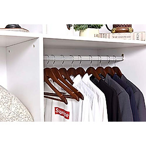 Quality Wooden Hangers - Slightly Curved Hanger 20 Pack Sets - Solid Wood Coat Hangers with Stylish Chrome Hooks - Heavy-Duty Clothes, Jacket, Shirt, Pants, Suit Hangers (Walnut/Retro, 20)