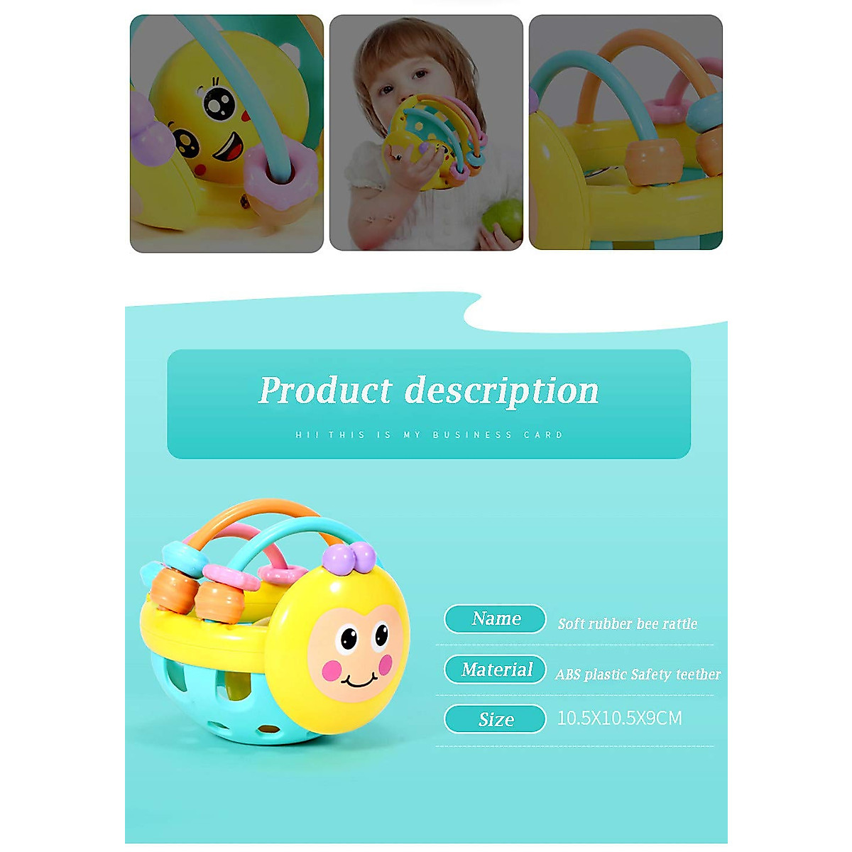 New Kids Educational Toys, Soft Kids Toy Bell Rattles Ball Toy, Infant Toy Plastic Hand Bell, Sensory Toy Fitness Rattle Toys for Girls Boys