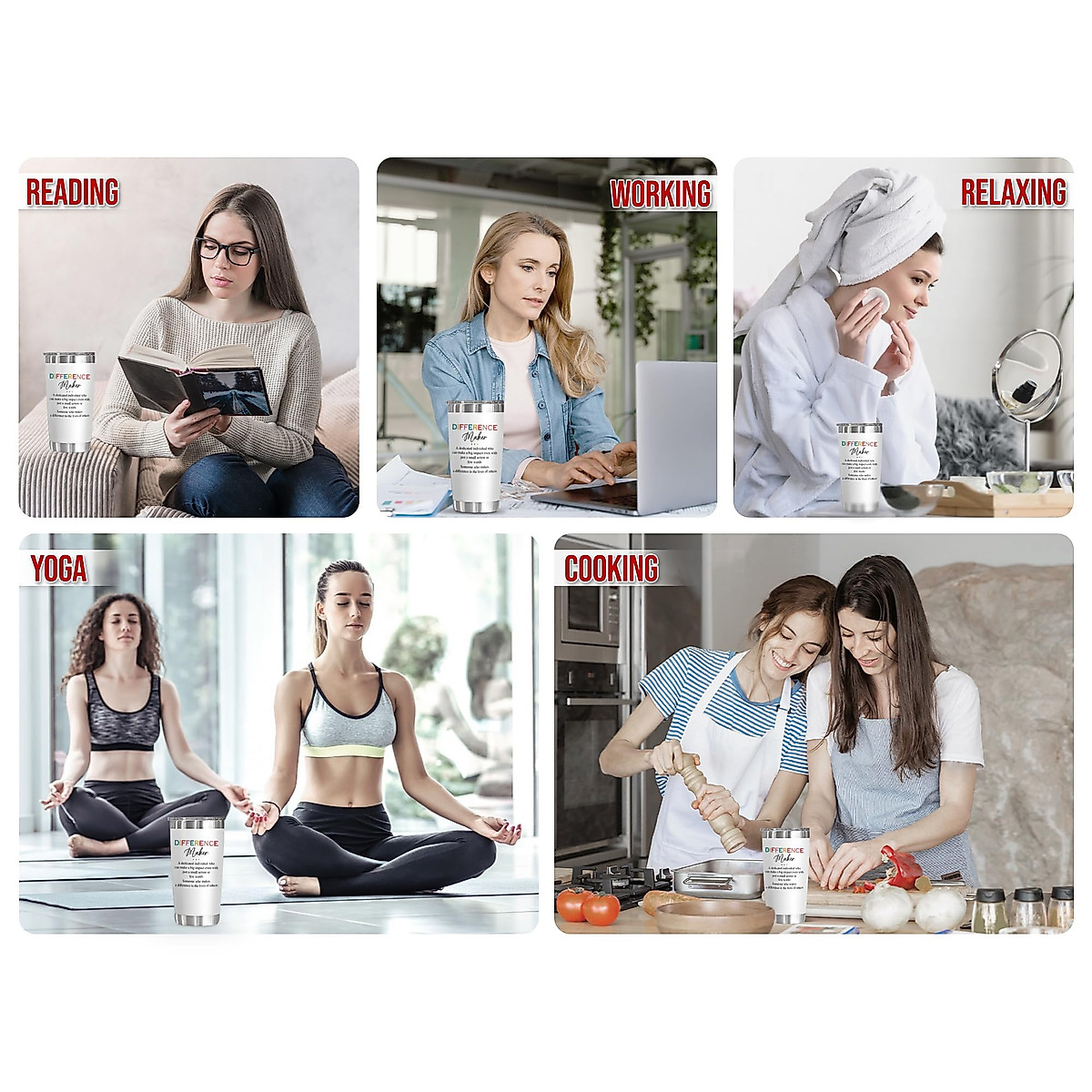 AXIARA Difference Maker Gifts For Women - Christmas, Birthday Gifts For Women, Thank You Gifts For Boss, Leader, Employee Appreciation Gifts For Coworkers, Teachers - 20 Oz Stainless Steel Tumbler