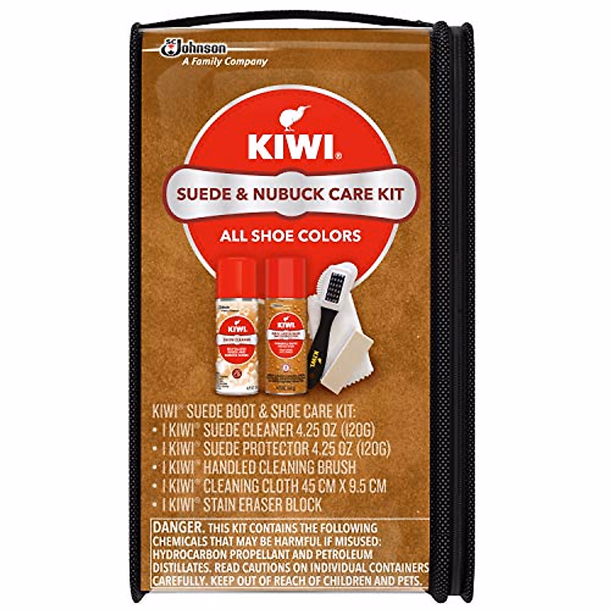 KIWI Suede and Nubuck Shoe Cleaner Kit | For Shoes, Boots, and More | Includes Cleaner, Protector, Brush, Cloth, Eraser Block