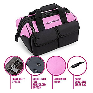 Pink Power Drill Set for Women - 18V Lightweight Pink Cordless Drill Driver & Electric Screwdriver Combo Kit with Tool Bag for Ladies Home Tool Kit - Wireless Pink Drill Set with Battery and Charger