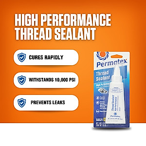 Permatex 56521 High Performance Thread Sealant, 50 ml , White