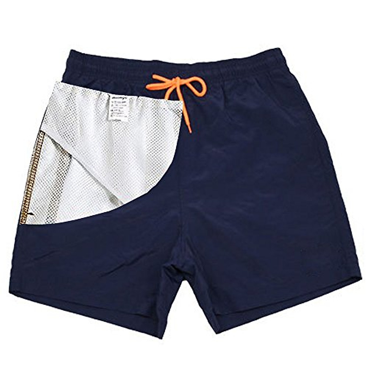 Gopune Mens Slim Fit Quick Dry Short Swim Trunks with Mesh Lining (Navy,M)