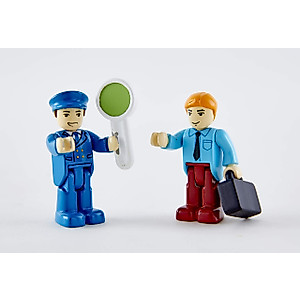 Hape E3728 Intercity Train Toy, Kids Train Toy Set with Accessories, 3 x Open/Close Magnetic Carriages, Passenger and Driver Figurines Included, Multicolor, 10.63" x 1.5" x 1.97", 7 Pack