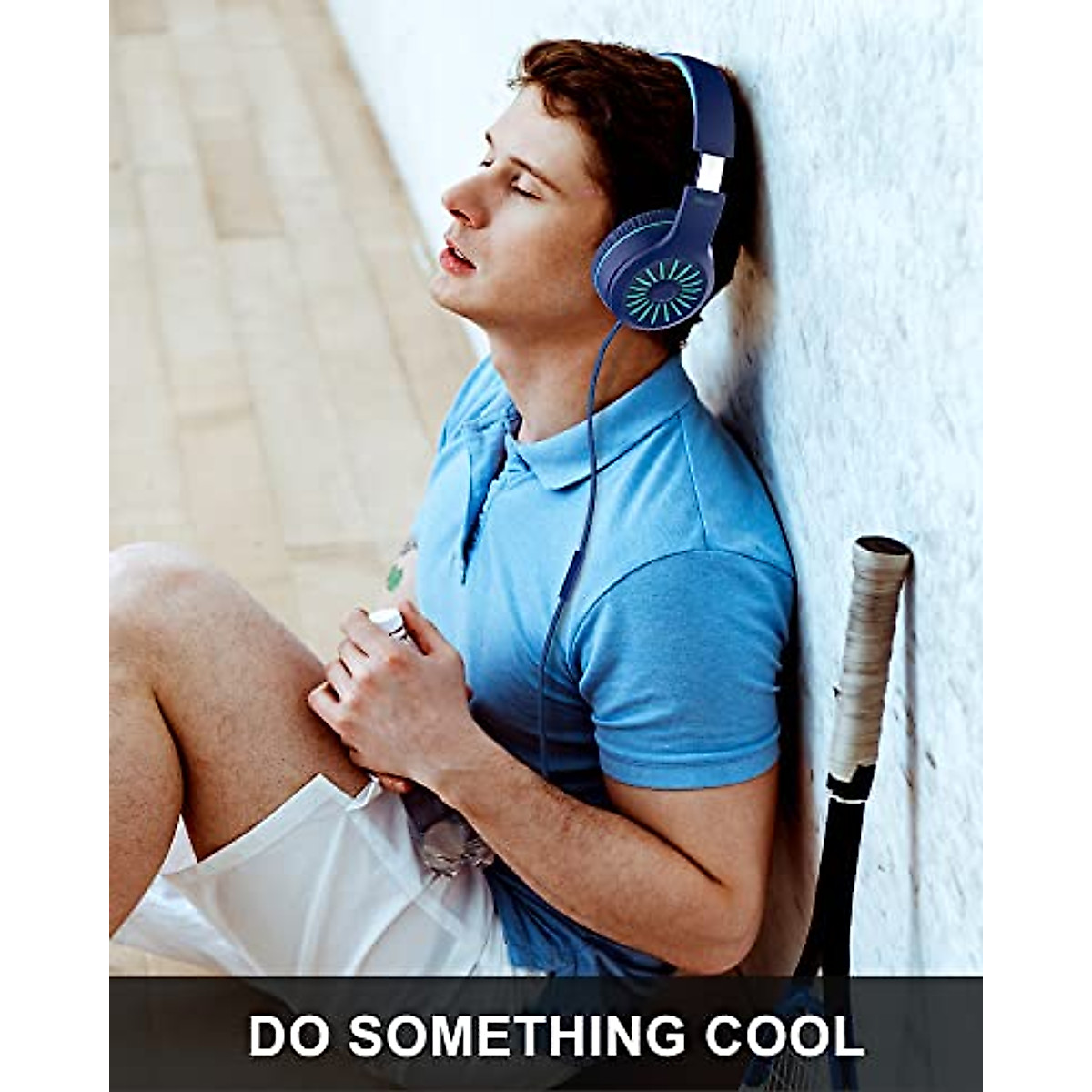 Elecder i45 On-Ear Headphones with Microphone - Foldable Stereo Bass Headphones with No-Tangle 1.5M Cord, 3.5MM Jack, Portable Wired Headphones for School/Kids/Teen/Smartphone/Travel/Tablet Blue/Black