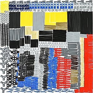 Habow 882pcs Technic-Parts Axle-Pin-Connector Compatible with Lego-Technic, Technic Bush Technic Chain Link Technic Tooth Rubber Band Etc. MOC Replacement Pieces and Parts.