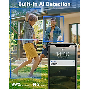 MUBVIEW Solar Security Cameras Wireless Outdoor, 2K Battery Powered Security Camera, Floodlight Camera with 800 Lumens Light & Siren, 360° PTZ, Color Night Vision, PIR Detection, 2.4GHz, IP66