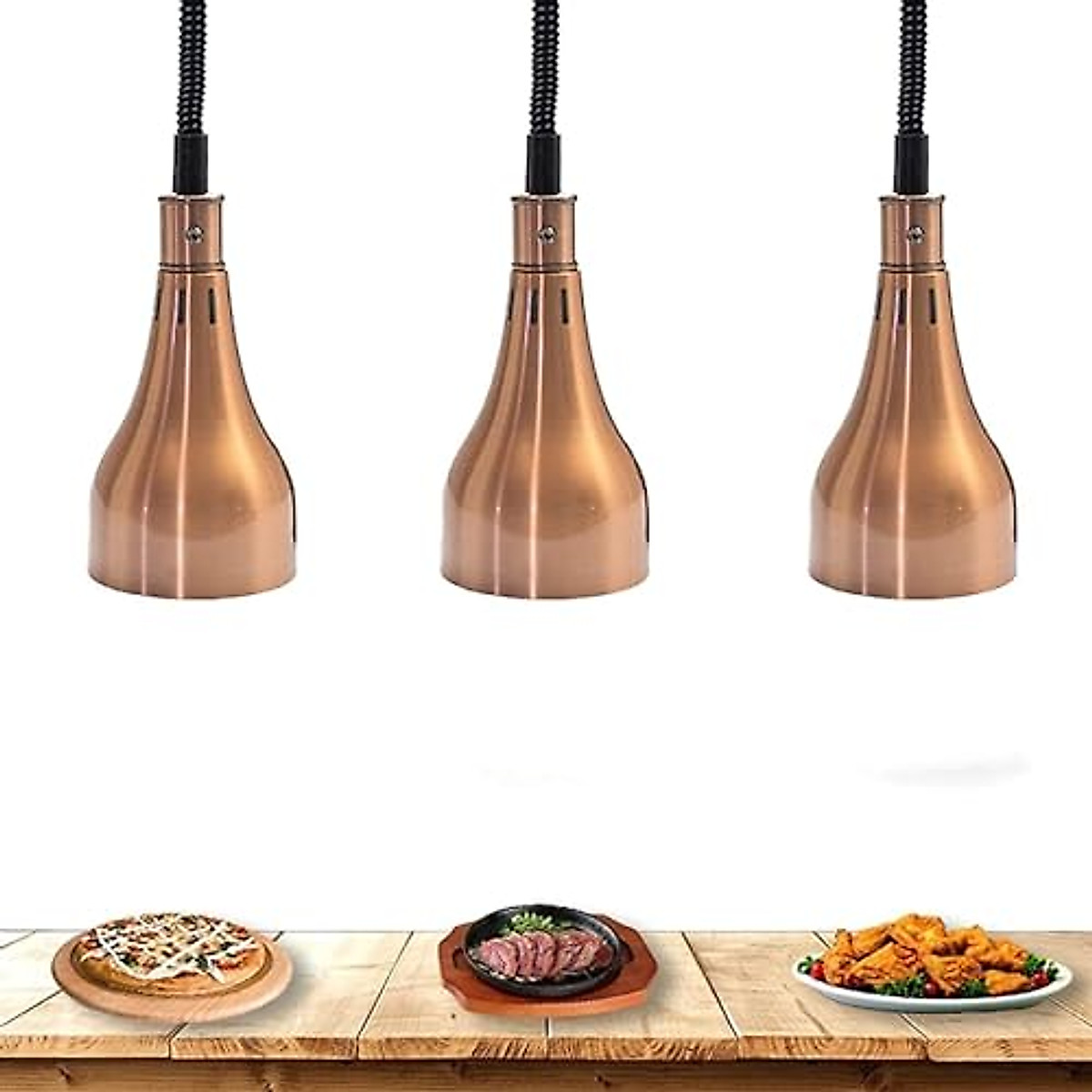 Food Heating Lamp Food Warming Lamp Heat Lamp for Food, Food Warmer Lamp Hanging Telescopic Heating Lamps for Buffet Kitchen Restaurant Adjustable Height,