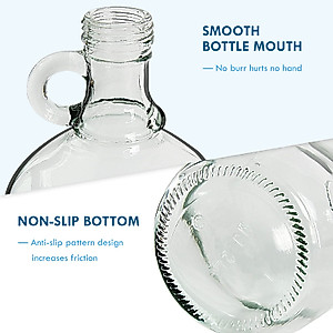 DESIYUE 2 Pack 64oz Glass Gallon Jugs with Handle and Black Plastic Lids, Half-Gallon, Gallon Glass Fermenting Jug, Glass Water Jug for Kombucha, Home Brew, Vanilla Extract, Beer, Soda,Cider (Clear)