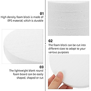 EXCEART 16pcs White Foam disc Round Foam Circles Round Cake Pans Craft Foam Circles Cake Making Training Supplies Craft DIY Foams DIY Foam Circle Foams Cake Tray Christmas Fudge Child