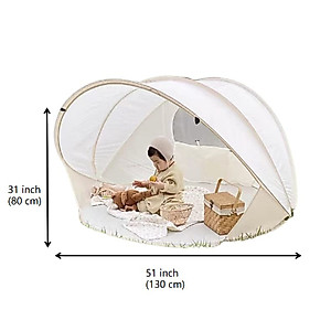 Popup Dome Play Yard Premium Outdoor and Indoor Baby Playpen Portable Lightweight Canopy and Travel Camping Bag (Off-White)