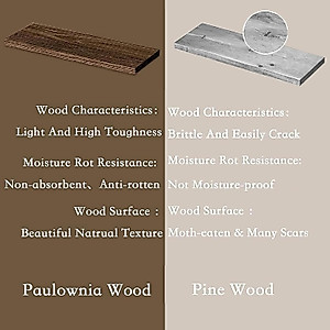 RYOFOBETTO Floating Shelves for Wall Decor, Light Brown Wood Shelves for Bathroom, Living Room, Bedroom, Picture Frames, Plants, Kitchen (Set of 3)