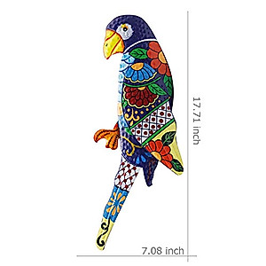 Zcaukya Wall Decor Hanging for Indoor Outdoor Home Bedroom Office Garden (Parrot Blue)
