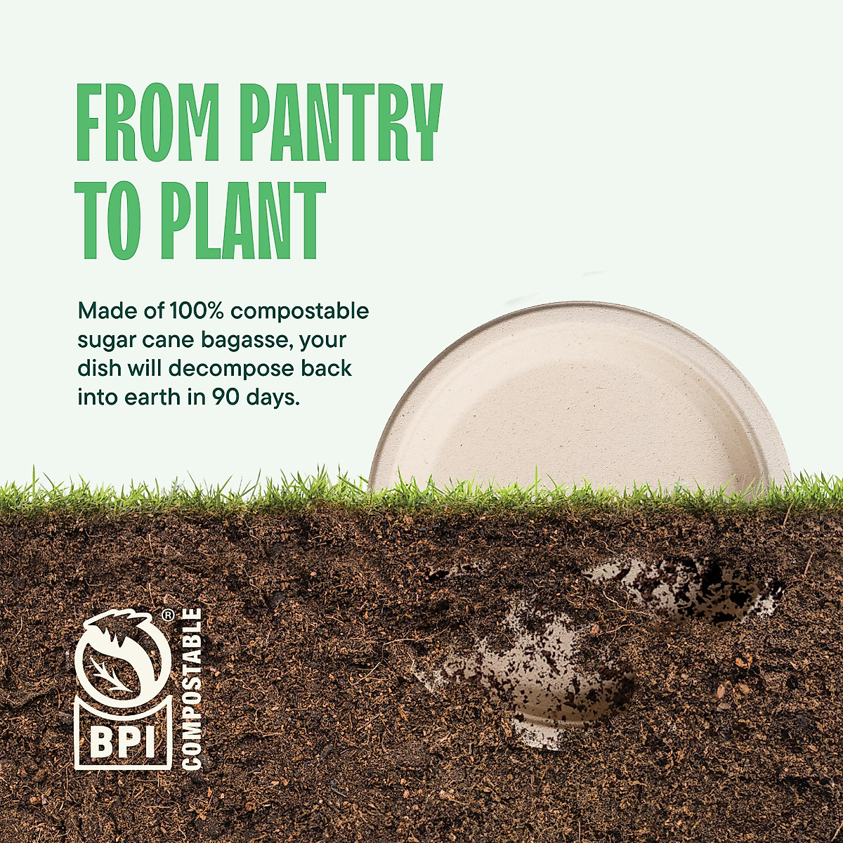 100% Compostable 9 Inch Paper Plates [125-Pack] Heavy-Dut, Natural Disposable Bagasse Plate, Eco-Friendly Made of Sugarcane Fibers - Natural Unbleached Brown 9" Biodegradable Plate by Stack Man